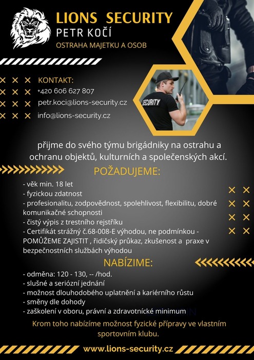 Volné místa :: LIONS SECURITY s.r.o.